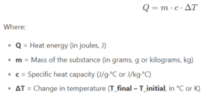 Specific Heat Capacity of Water